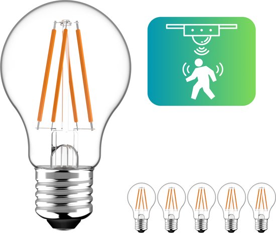 Sensor LED Lampen E27 met bewegingsmelder en daglichtsensor - 3 meter bereik - 6 stuks | bol