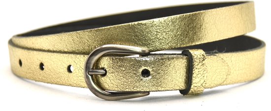 Take-it 2 cm smalle gouden riem - damesriem - goud - 100% leer - Maat ...