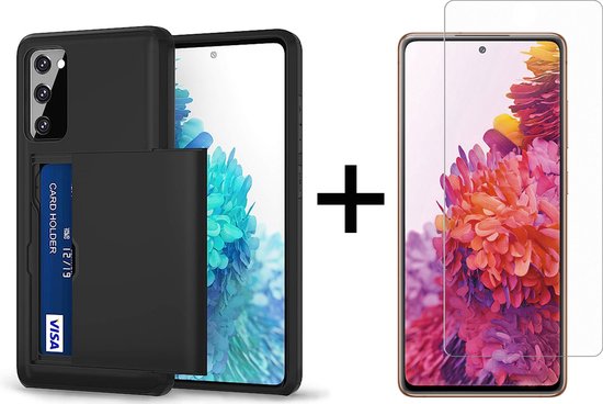 Samsung Galaxy S20 FE hoesje Armor Case Zwart met pasjeshouder - 1x Samsung S20 FE... | bol.com