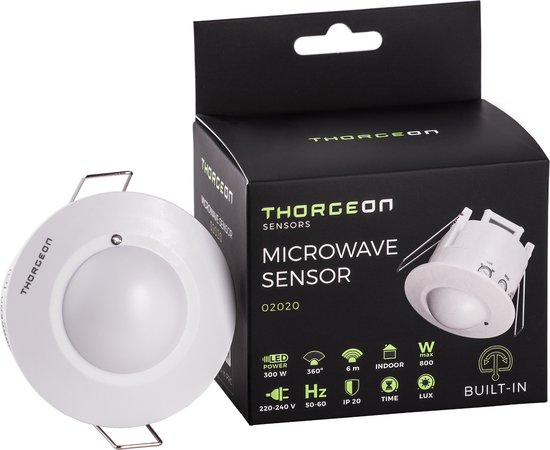 Thorgeon Microwave Sensor Recessed 6m 300W IP20 | bol