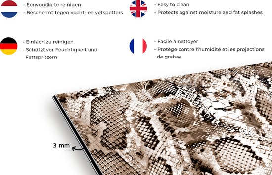 Spatscherm keuken 80x55 cm - Kookplaat achterwand Dierenprint ...