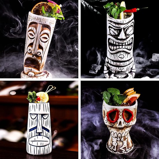 Tiki-koppen Tiki Mok Tiki Mugs Cocktailbeker Hawaii Cocktailglazen Tiki ...