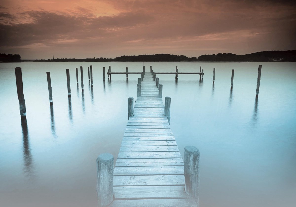 Nature Water Lake Jetty Photo Wallcovering | bol.com