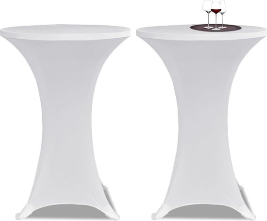 Statafelhoes Stretch Ø80cm Wit (2 stuks) | bol