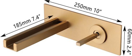 Malvizza muur kraan wastafelkraan mengkraan geborsteld goud voorzien ...