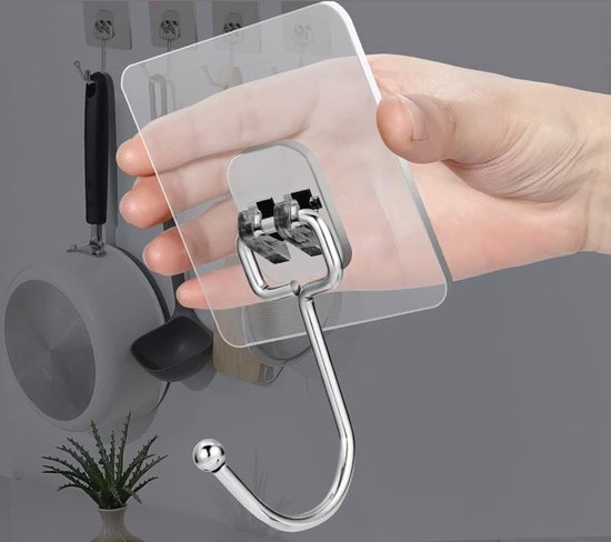 20pcs zelfklevende haken, transparante haken, Geen Boren, zelfklevende ...