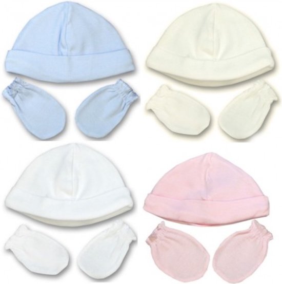 PULL ON HAT AND MITTEN SET (Pink) | bol