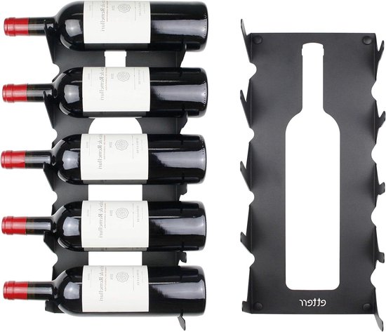 Wijnrek van staal met muuranker en sierlijsten - alle soorten wijnen ...