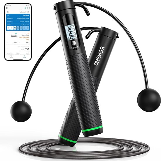 Verstelbaar draadloos Intelligent Springtouw met Teller - Draadloze ...