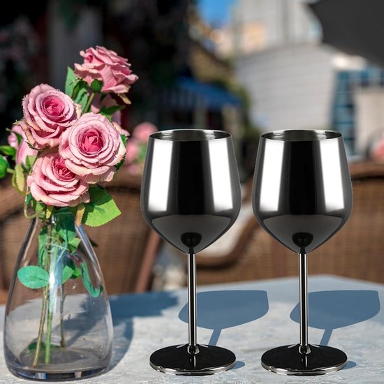 Robust Stainless Steel Red Wine Glasses - Unbreakable Wine Glasses for ...