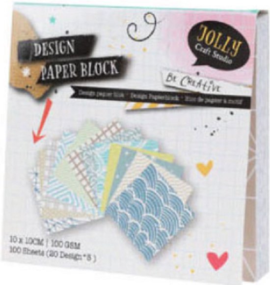 Block of design paper 10x10cm, 100 pcs - Texture | bol