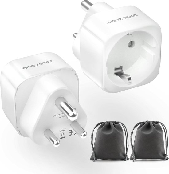 India 2 stuks type D-stopcontact voor EU - Stroomadapter voor ...