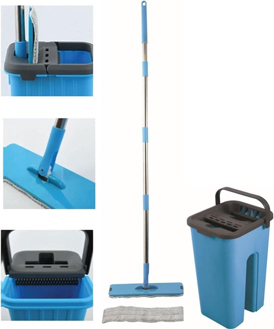Touchless Mop-systeem voor alle vloeren - incl. 4 liter emmer en ...