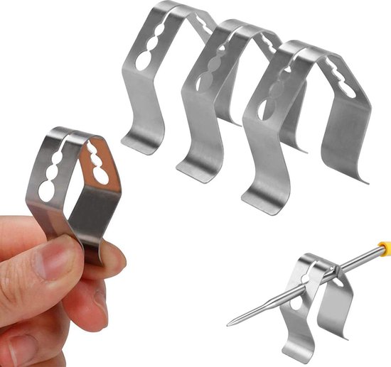 3pcs Stainless Steel Probe Clip for BBQ Thermometer - 3 Hole ...