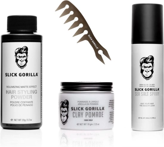 Slick Gorilla Set - Hair Powder 20 gr. + Texture Comb + Sea Salt Spray ...