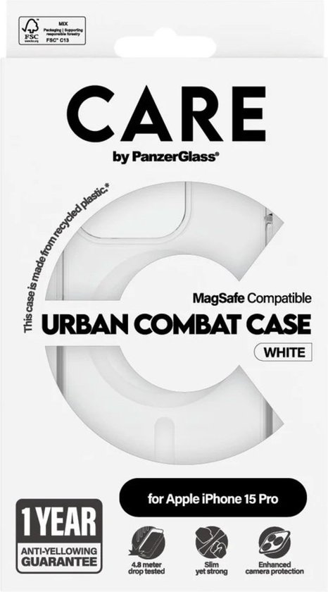 CARE by PanzerGlass Flagship Case - Transparant Urban Combat w. - Wit MagSafe iPhone... | bol