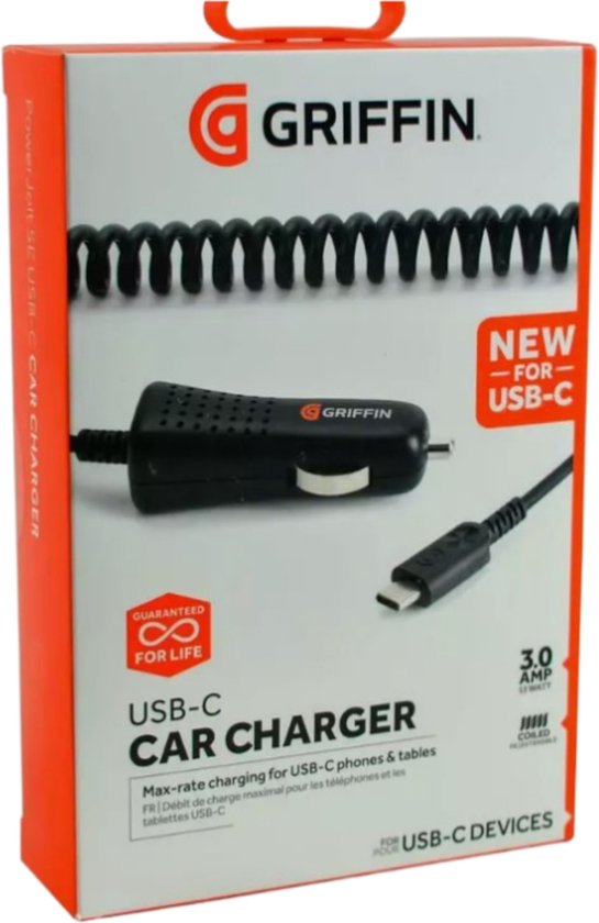 Griffin USB-C Autolader - Black | bol