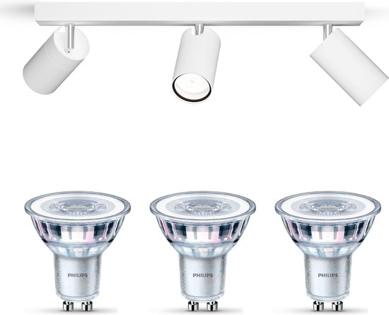 Philips Idris Opbouwspot - Voor Badkamer - IP44 - Wit - 3 Lichtpunten ...