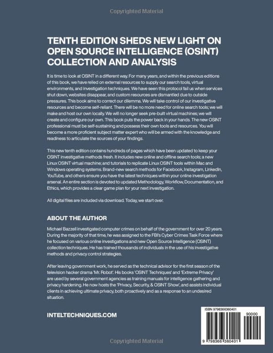 OSINT Techniques - Resources for Uncovering Online Information, Michael ...