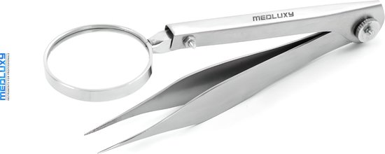 MEDLUXY® - Splinter Pincet met Vergrootglas (loep verstelbaar) - Recht ...