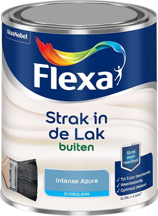 Flexa - Strak in de Lak Buitenlak Zijdeglans - Intense Azure - Kleur ...