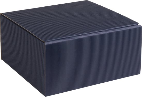 Geschenkdoos ribbelkarton 25x24x12cm DONKERBLAUW (35 stuks) | bol