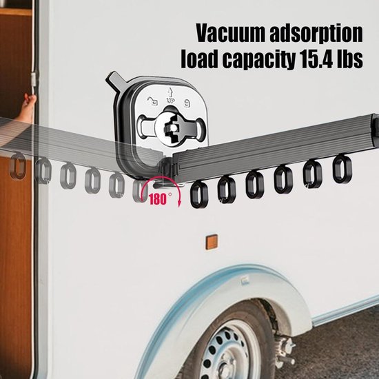 Zuignap wandmontage droogrek aluminiumlegering inklapbaar - geen boren ...