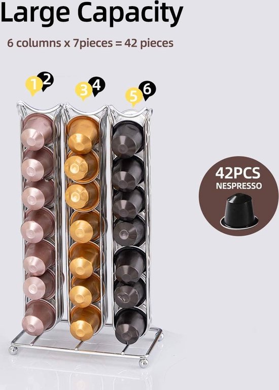 Capsule Houder voor Koffiecapsules, Zilverkleurig | bol
