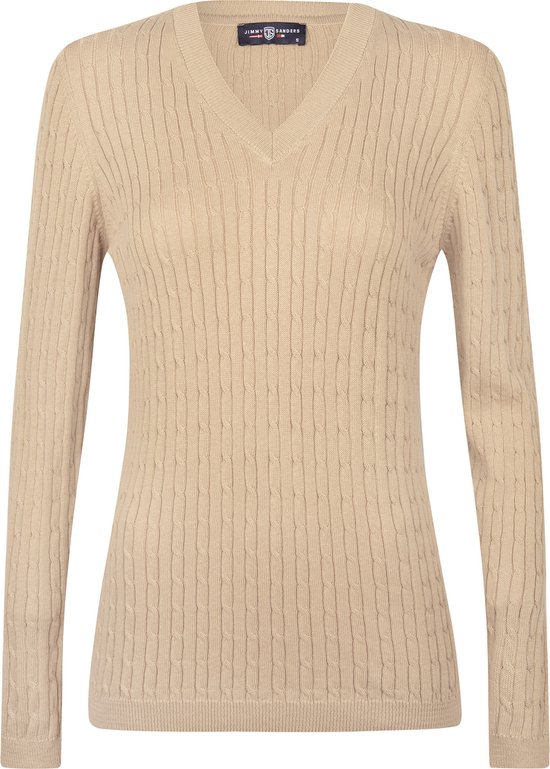 Jimmy Sanders V-Neck Sweater - V Trui - 100% Katoen Dames Steen - S | bol
