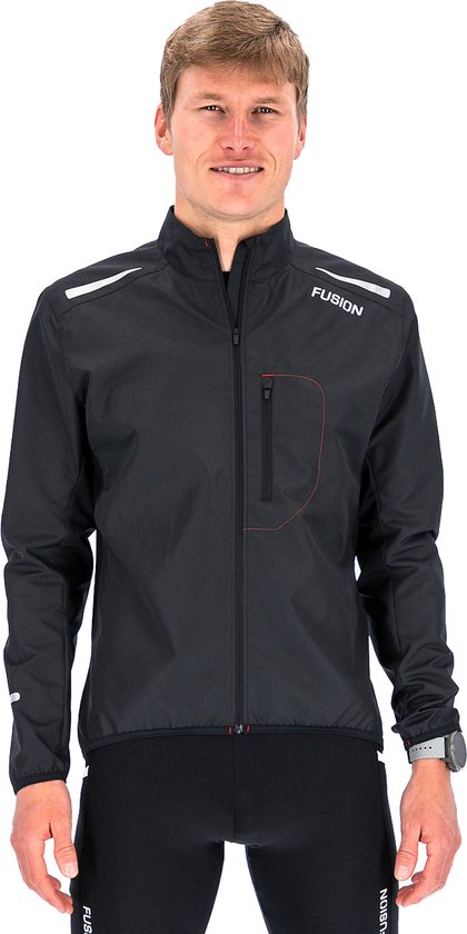 Fusion S1 Run Jack Heren Zwart Hardloopjas Waterafstotend | bol