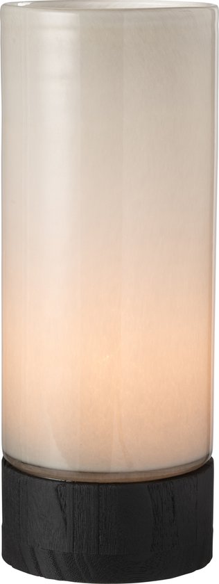 J-line - Windlicht/vaas Ray Glas/wilg Wit/zwart Extra Large - 14.5x14 ...