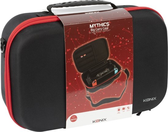 Konix KX MY SWITCH BIG CARRY CASE Hardshell-doos Nintendo Zwart, Rood | bol