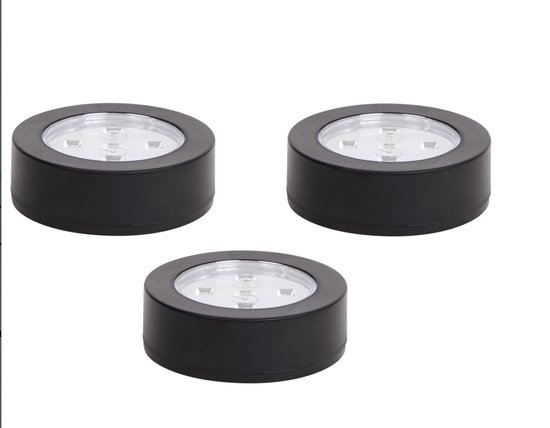 - LED Push Lights - 3 stuks - Natuurlijk-wit licht - Op batterijen ...