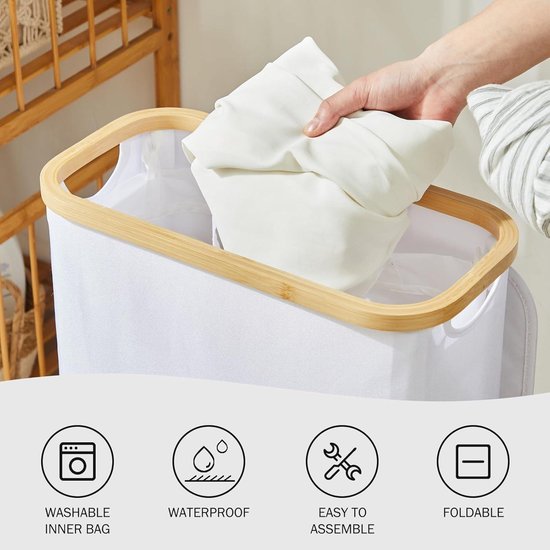 Wasmand met deksel - 48 liter - wasverzamelaar - opvouwbare wasmand ...