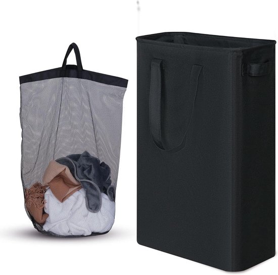 50 l slanke opvouwbare wasmand van Oxford-stof - met afneembare en wasbare binnenzak -... | bol