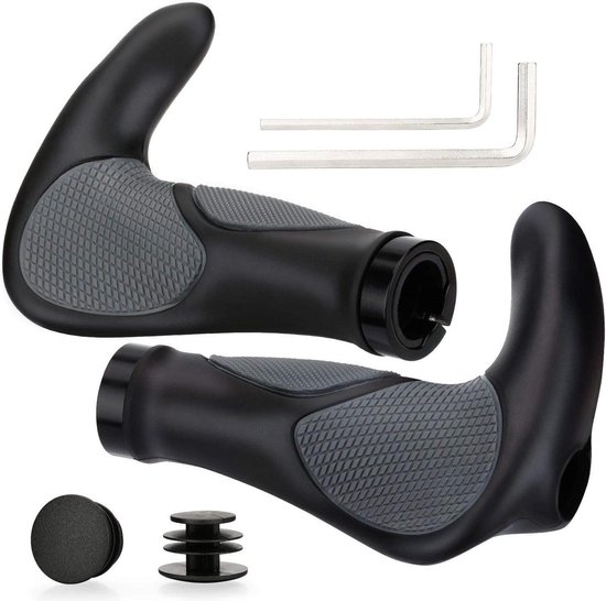 Ergonomische handgrepen met gel-demping - Antislip MTB-handvatten 22 mm ...