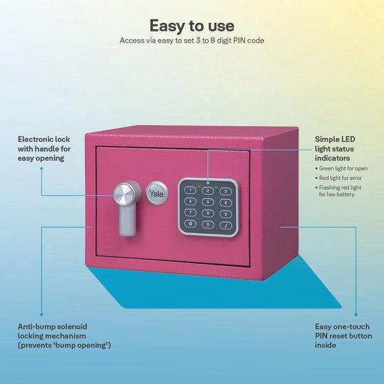 Elektronische Mini Kluis met Digitale Code - Roze ...