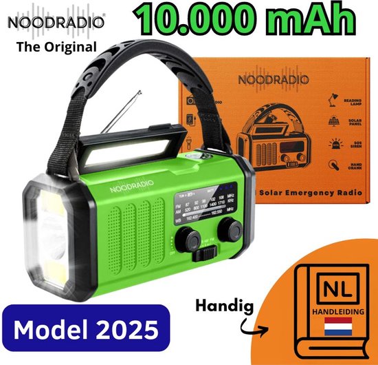 NoodRadio® Multifunctionele Noodradio - Solar Opwindbaar 10.000mAh ...