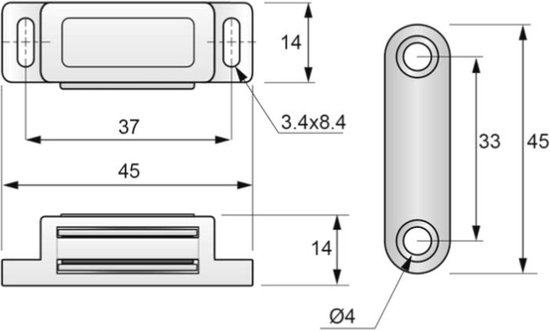 2 Stuks Magnetische Deurvangers voor Kast - Zwart met Schroeven | bol