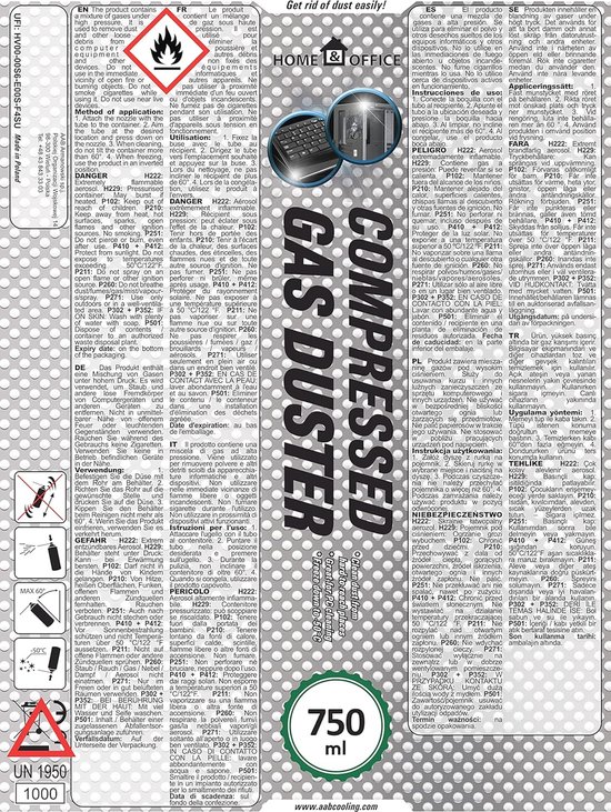 Schoonmaak Spray 750ml Compressed Gas Duster voor Computer en ...