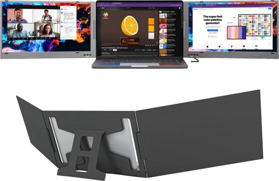 VisionMate Portable Monitor 15.6 inch Tri-screen - 1 Kabel Variant ...
