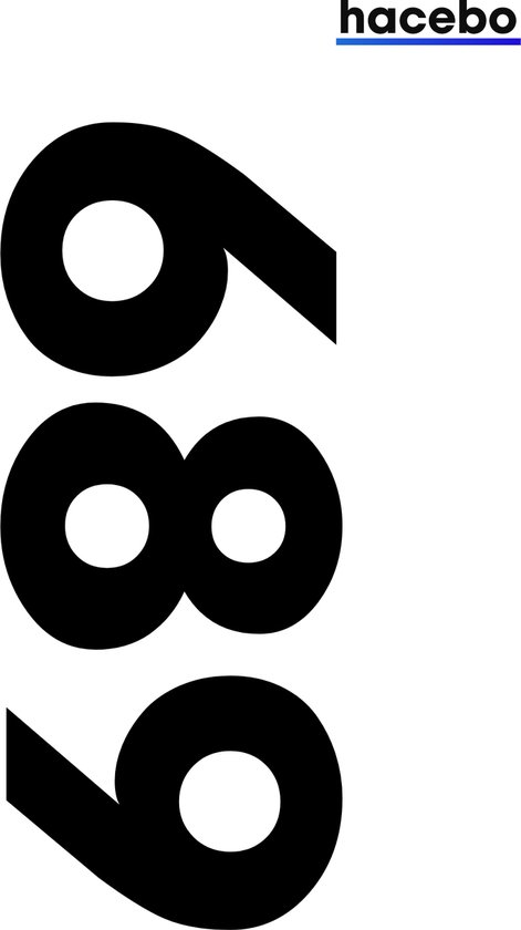 Cijfer Sticker - Zwart - 9CM - Container sticker - 1 Stuks - 689 | bol