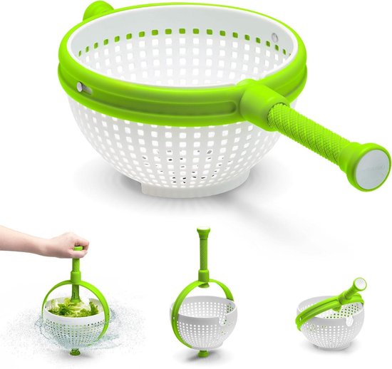 Vergiet en salade spinner - roestvrij staal - keukenaccessoires | bol