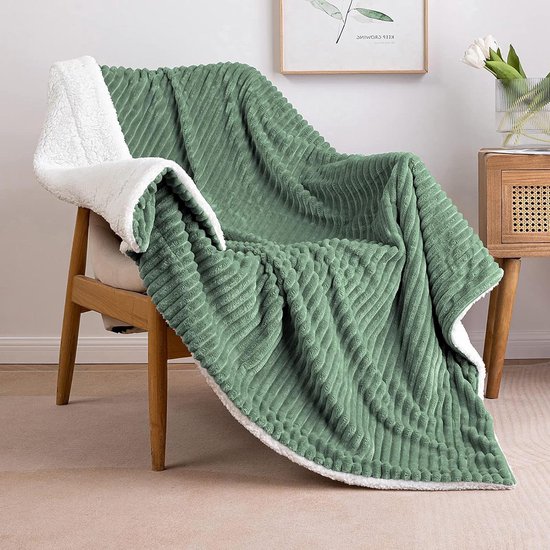 Gewogen deken 150 x 200 cm van polyester-fleece en wol - pluizig en ...