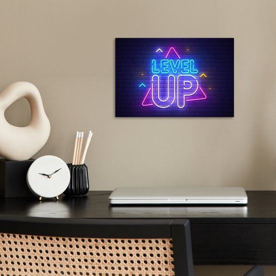 Game Poster - Gaming - Neon - Level Up - Quotes - Gamen - 30x20 cm | bol