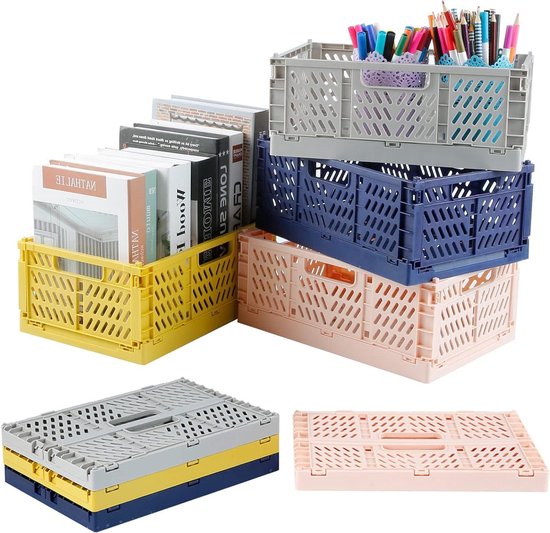 Opvouwbare plastic kratten voor fruit en groenten - Set van 4 ...