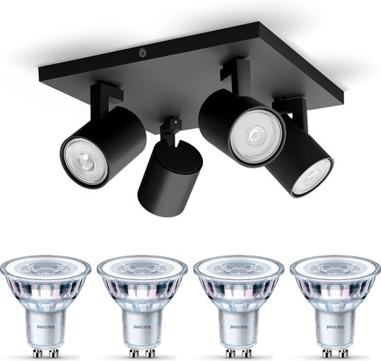 Philips Runner Spot en saillie - Zwart - 4 points lumineux - Spots en ...