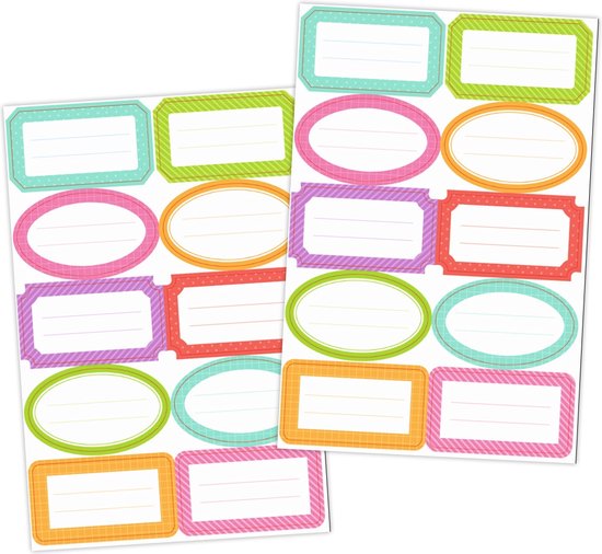 20 Label Stickers om op te Schrijven - Zelfklevende Naam Stickers ...