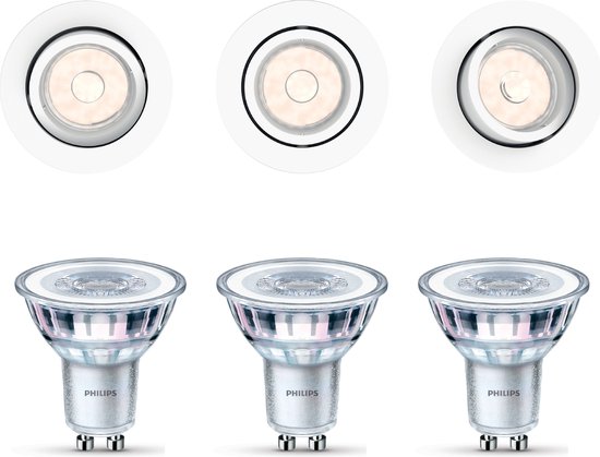 Philips Donegal Inbouwspot - Wit - 3 Lichtpunten - Spotjes Inbouw ...