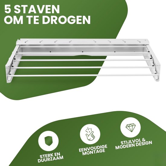 Equivera Wanddroogrek - Wasrek - Droogrek - Wanddroogrek Inklapbaar ...